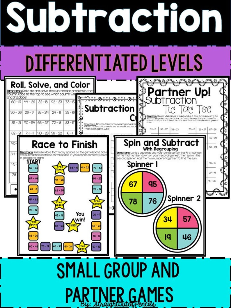 Addition and Subtraction Math Games - Second Grade Math Activities - Etsy