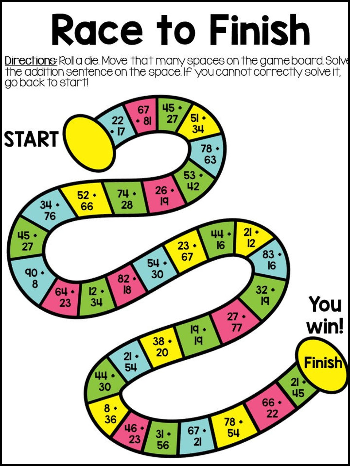 Addition And Subtraction Math Games Second Grade Math Etsy Addition And Subtraction Math Games Second Grade Math Etsy