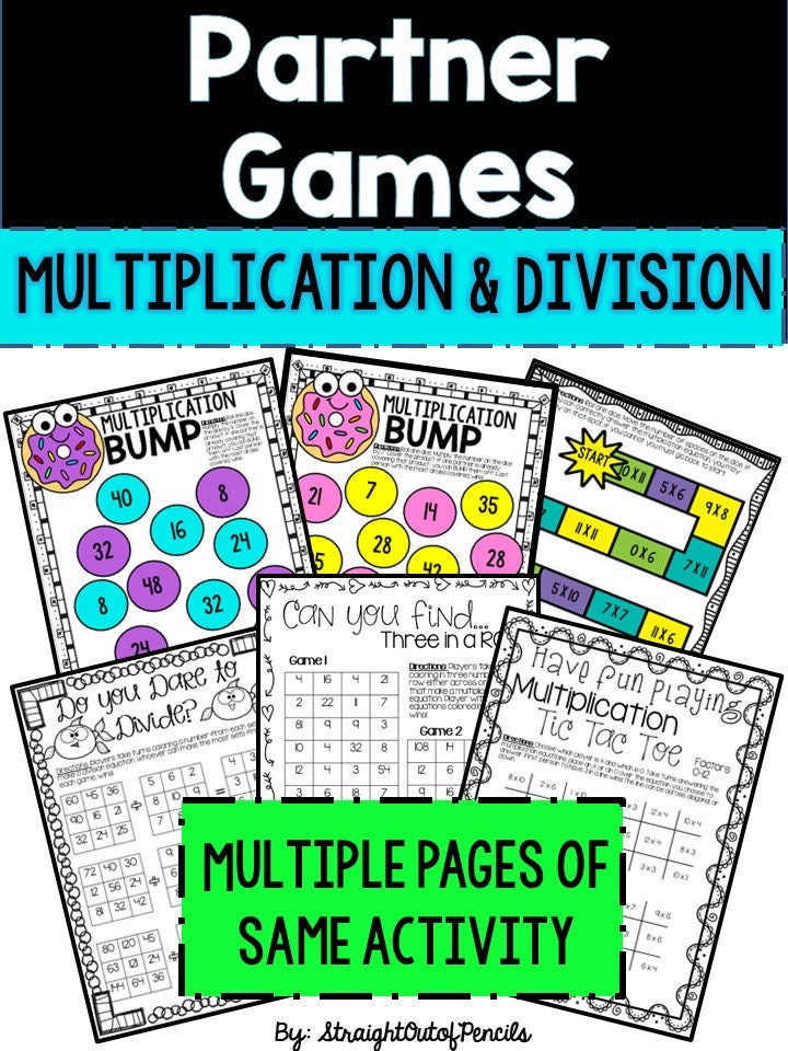 Multiplication and Division Facts Games - Etsy