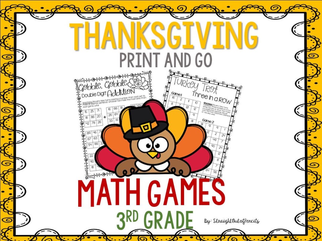 Thanksgiving Math Games Third Grade Multiplication Games - Etsy