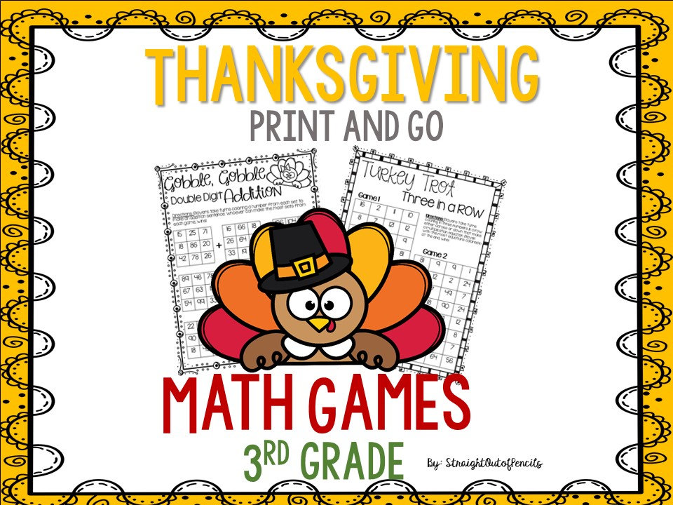 Thanksgiving Math Games Third Grade Multiplication Games - Etsy