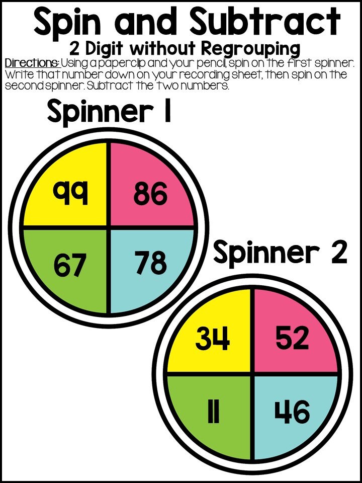 Second Grade Math Games Addition, Subtraction, Place Value - Etsy