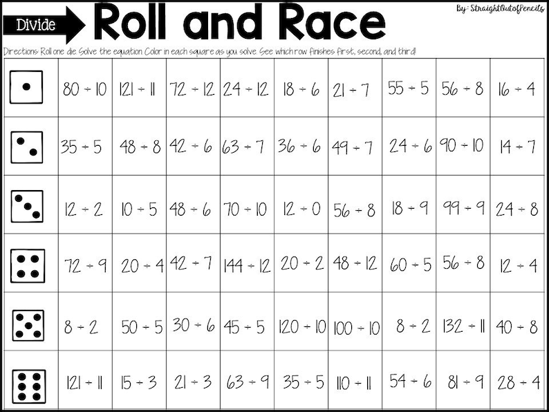 Summer Multiplication and Division Games - Just Add Dice and Play! - Etsy