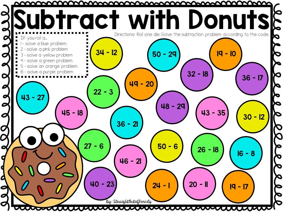 Math Games for Second and Third Grade Students Addition, Subtraction ...
