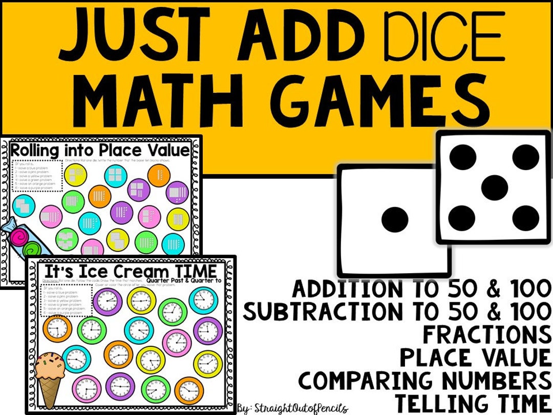 Math Games for Second and Third Grade Students Addition, Subtraction ...