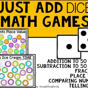 Math Games for Second and Third Grade Students Addition, Subtraction ...