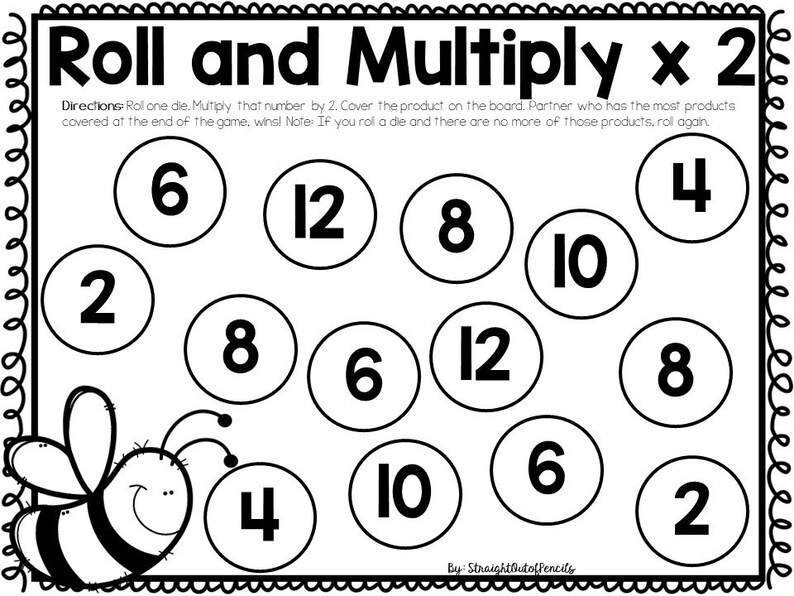 Multiplication Facts Games - Just Add Dice! Ready to Go! - Etsy