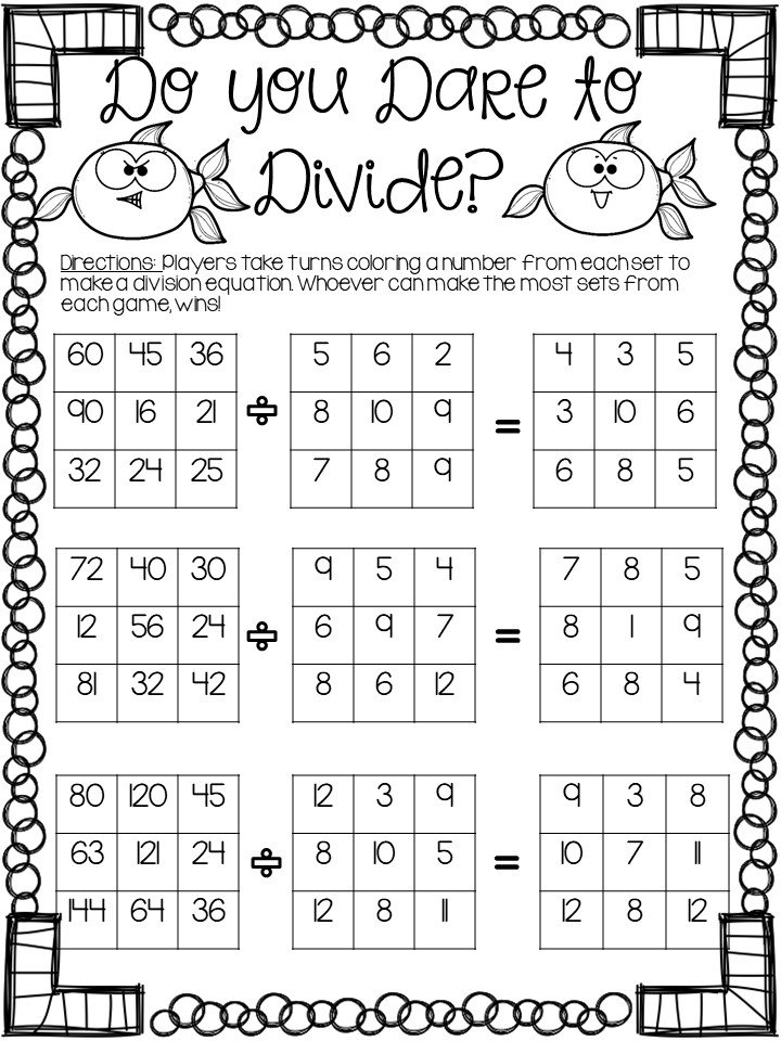 Multiplication and Division Facts Games - Etsy