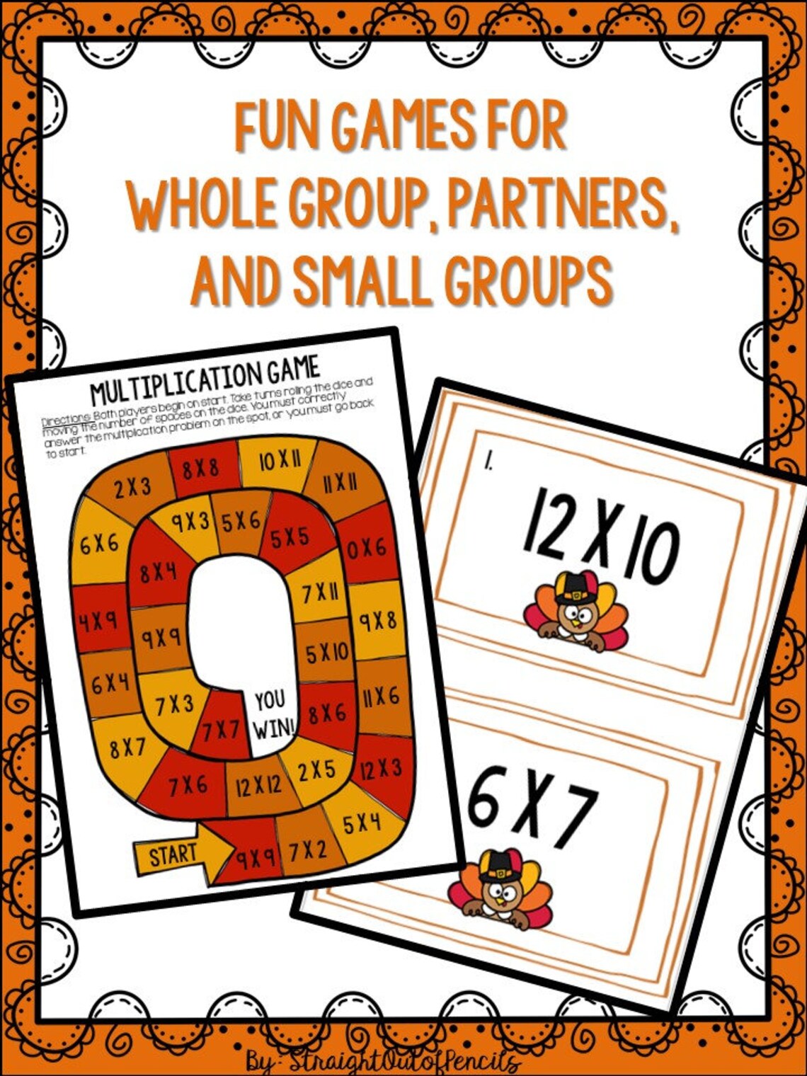 Thanksgiving Math Games Third Grade Multiplication Games - Etsy