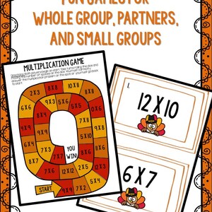 Thanksgiving Math Games Third Grade Multiplication Games - Etsy