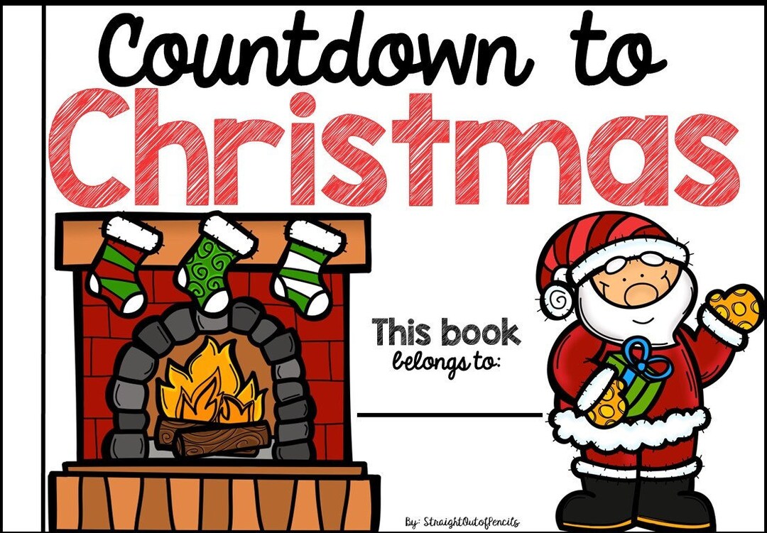 Christmas Countdown Booklet for Children, Counting, Coloring, Fun ...