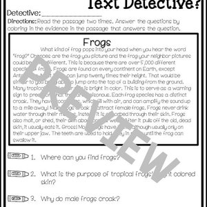 Animal Reading Passages - Close Reading - Find Evidence - Etsy