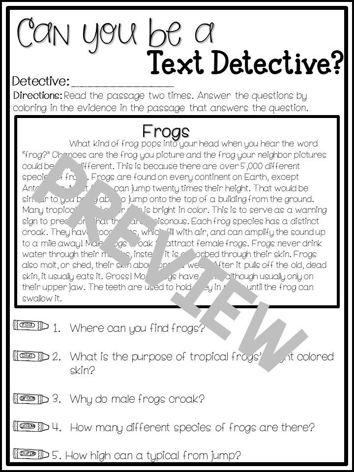 Animal Reading Passages - Close Reading - Find Evidence - Etsy