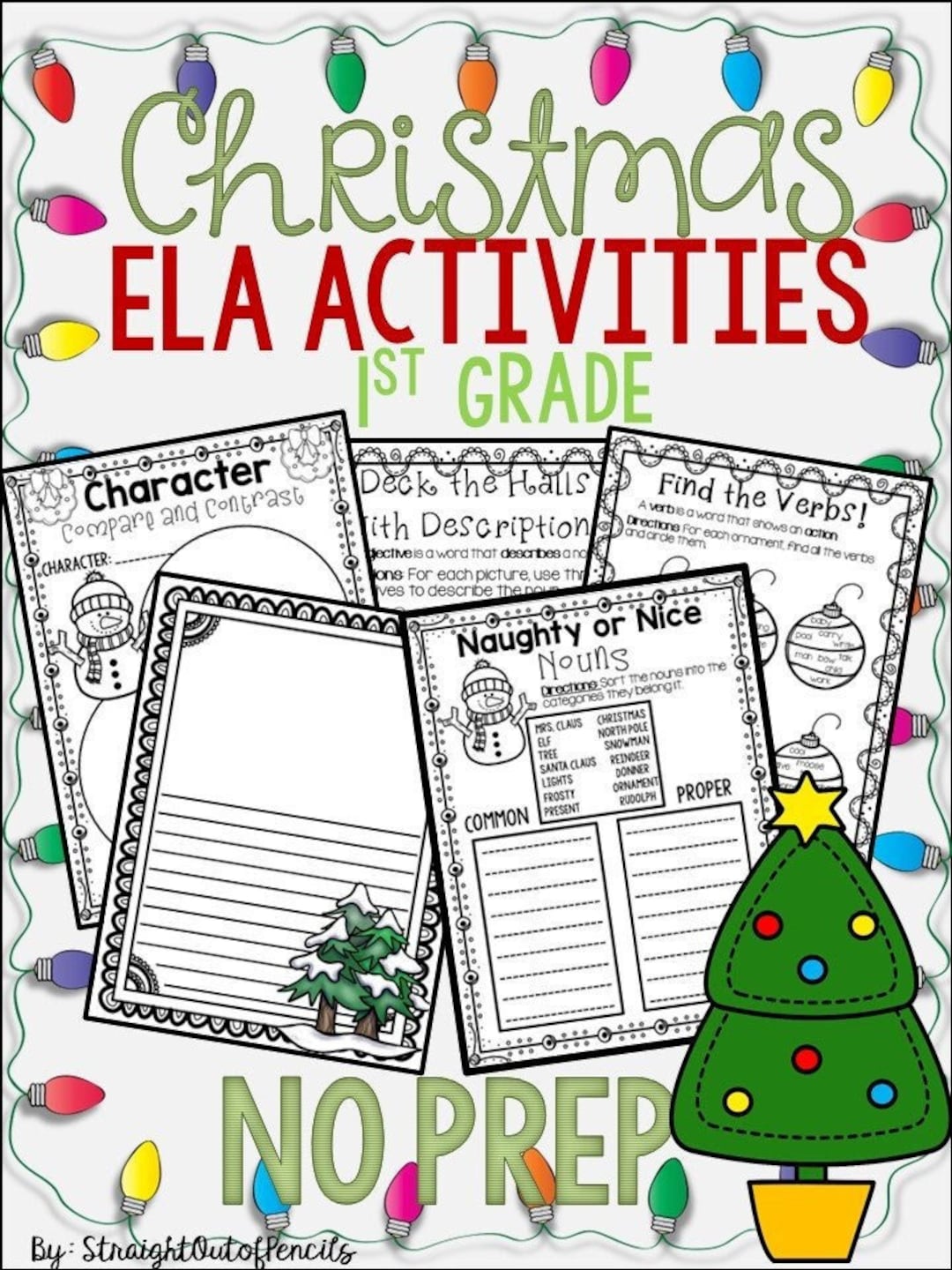 Christmas ELA Reading, Writing, Word Work Activities for First Grade ...