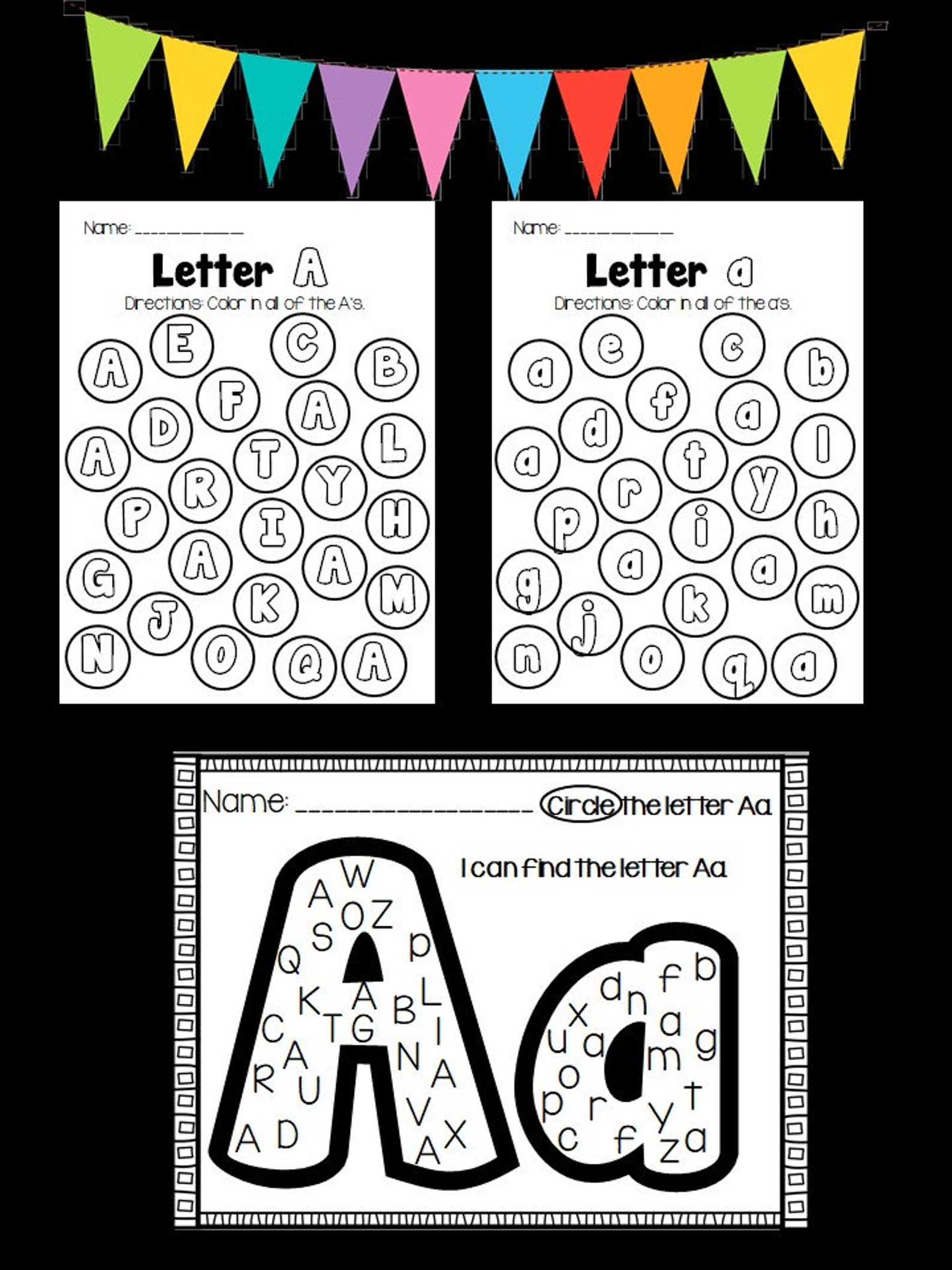 Alphabet Activities Upper and Lower Case Letter Worksheets - Etsy