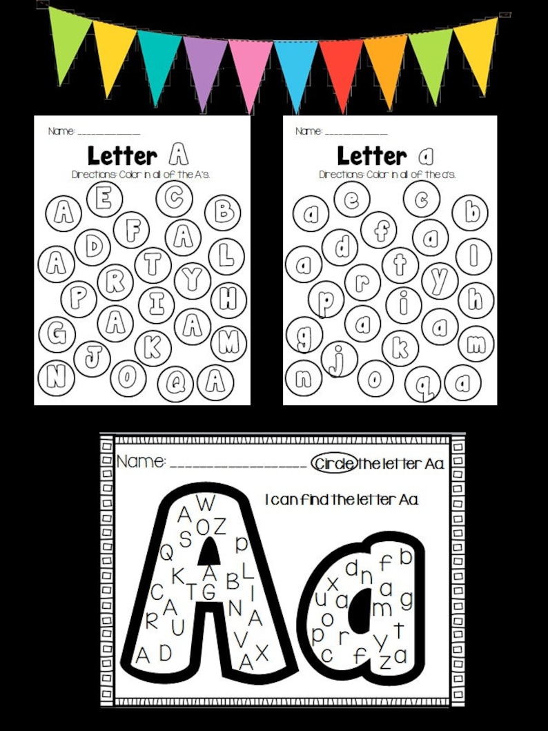 Alphabet Activities Upper and Lower Case Letter Worksheets - Etsy