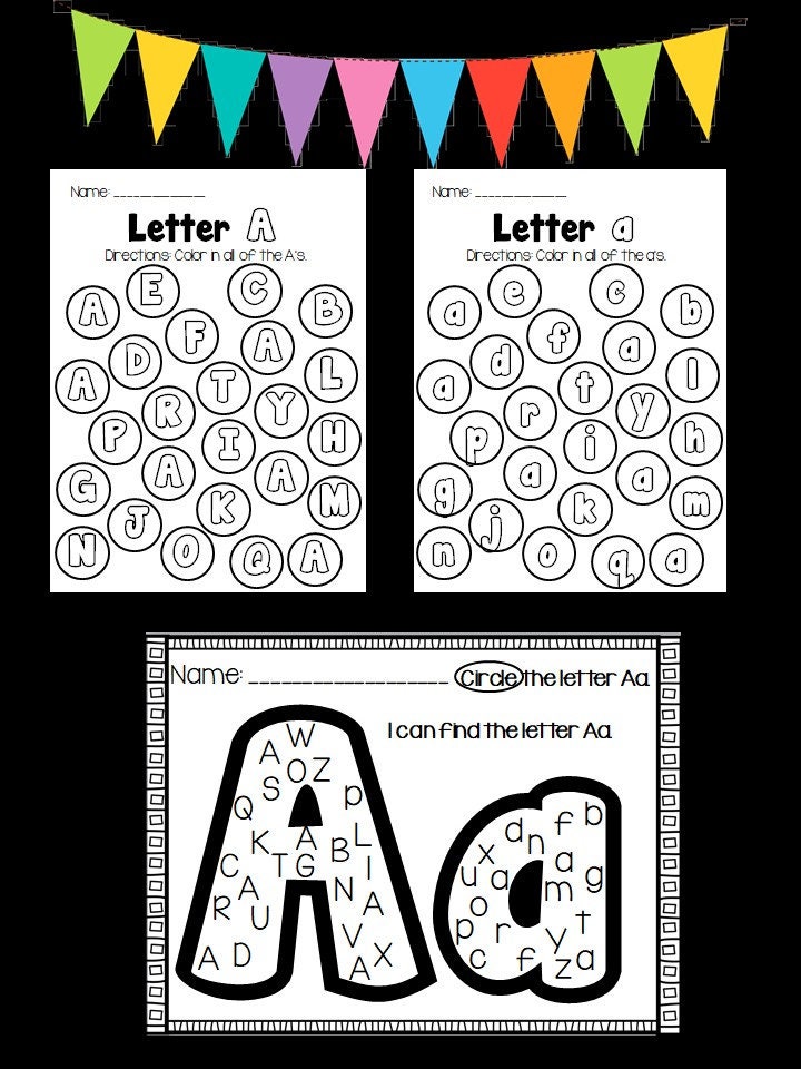 Alphabet Activities Upper and Lower Case Letter Worksheets - Etsy