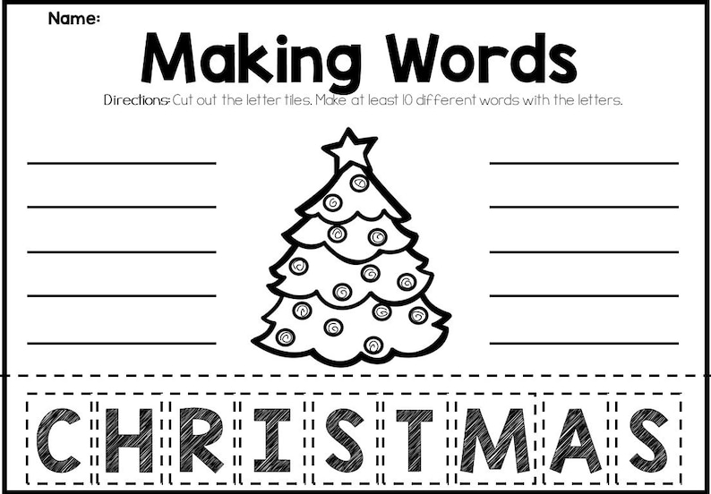 Christmas First Grade Literacy, Reading, Word Work Activities - Etsy