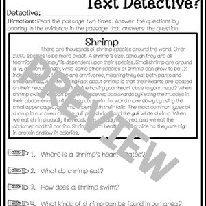 Animal Reading Passages - Close Reading - Find Evidence - Etsy