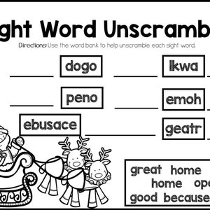 Christmas First Grade Literacy, Reading, Word Work Activities - Etsy