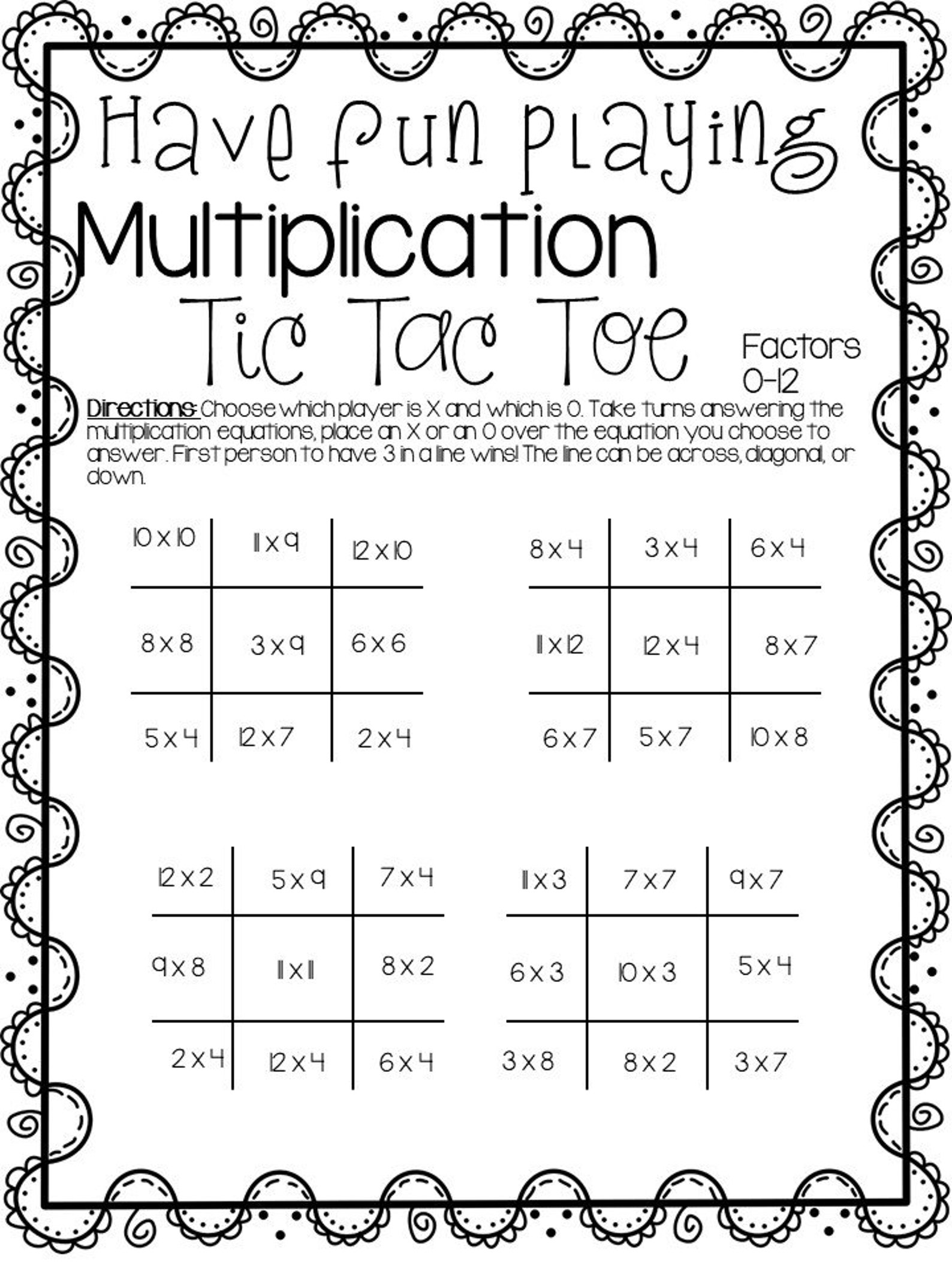 Multiplication And Division Facts Games Etsy