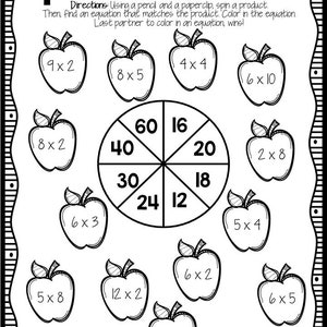 Multiplication and Division Practice Printable Games and Activities for ...