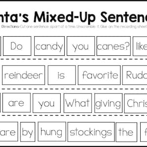 Christmas First Grade Literacy, Reading, Word Work Activities - Etsy