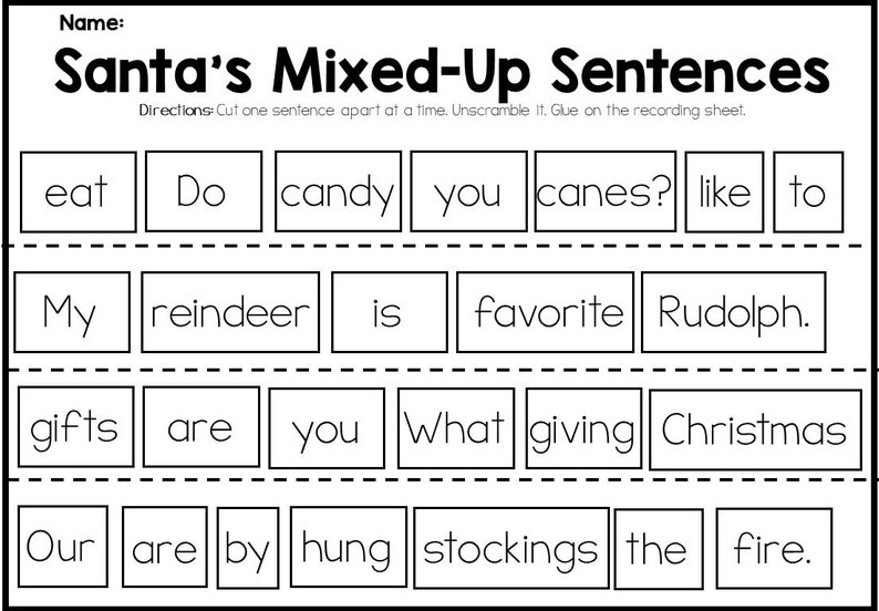 Christmas First Grade Literacy, Reading, Word Work Activities - Etsy