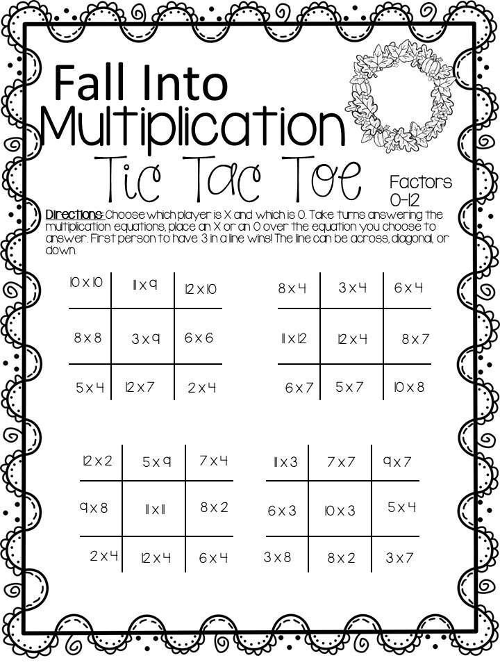 Thanksgiving Math Games Third Grade Multiplication Games - Etsy