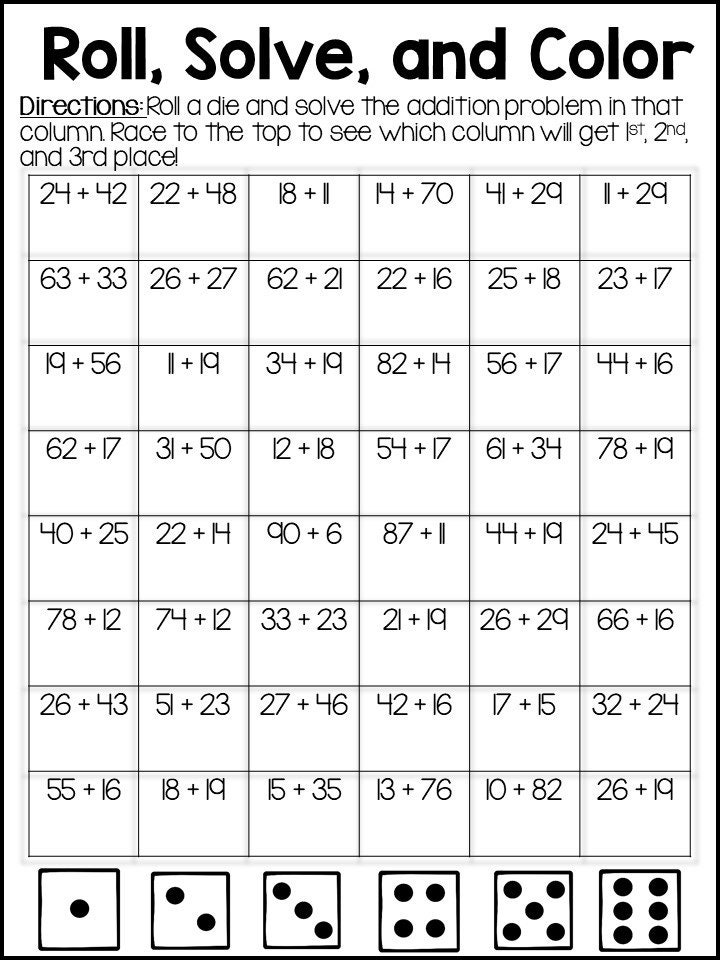 Addition and Subtraction Math Games - Second Grade Math Activities - Etsy