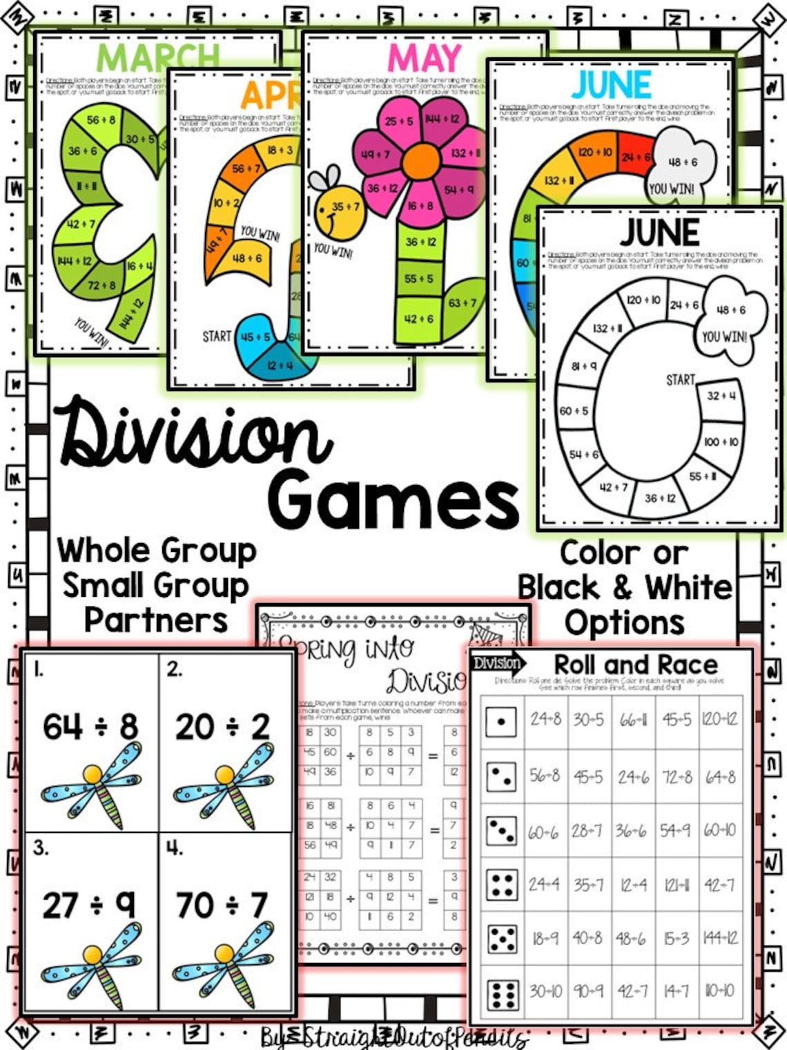 SPRING Math Games 3rd Grade NO PREP Multiplication - Etsy