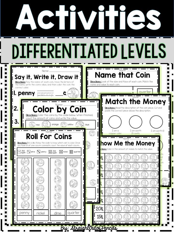 Money Worksheets for First Graders - Etsy