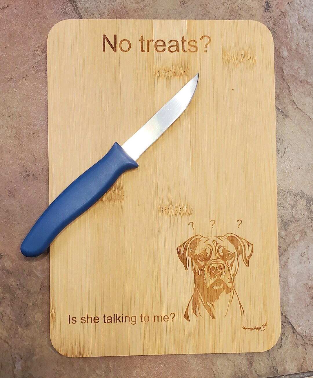 Bamboo Cutting Board With Boxer Dog Engraving - Etsy