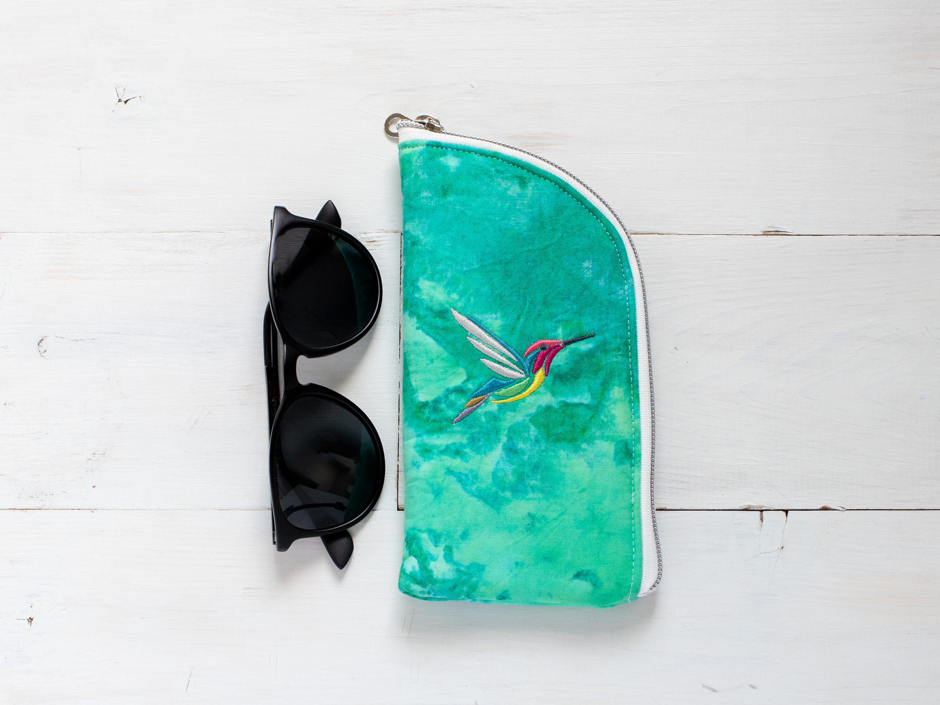 Hummingbird Embroidered Sunglasses Pouch Green Eyeglass Case - Etsy.de