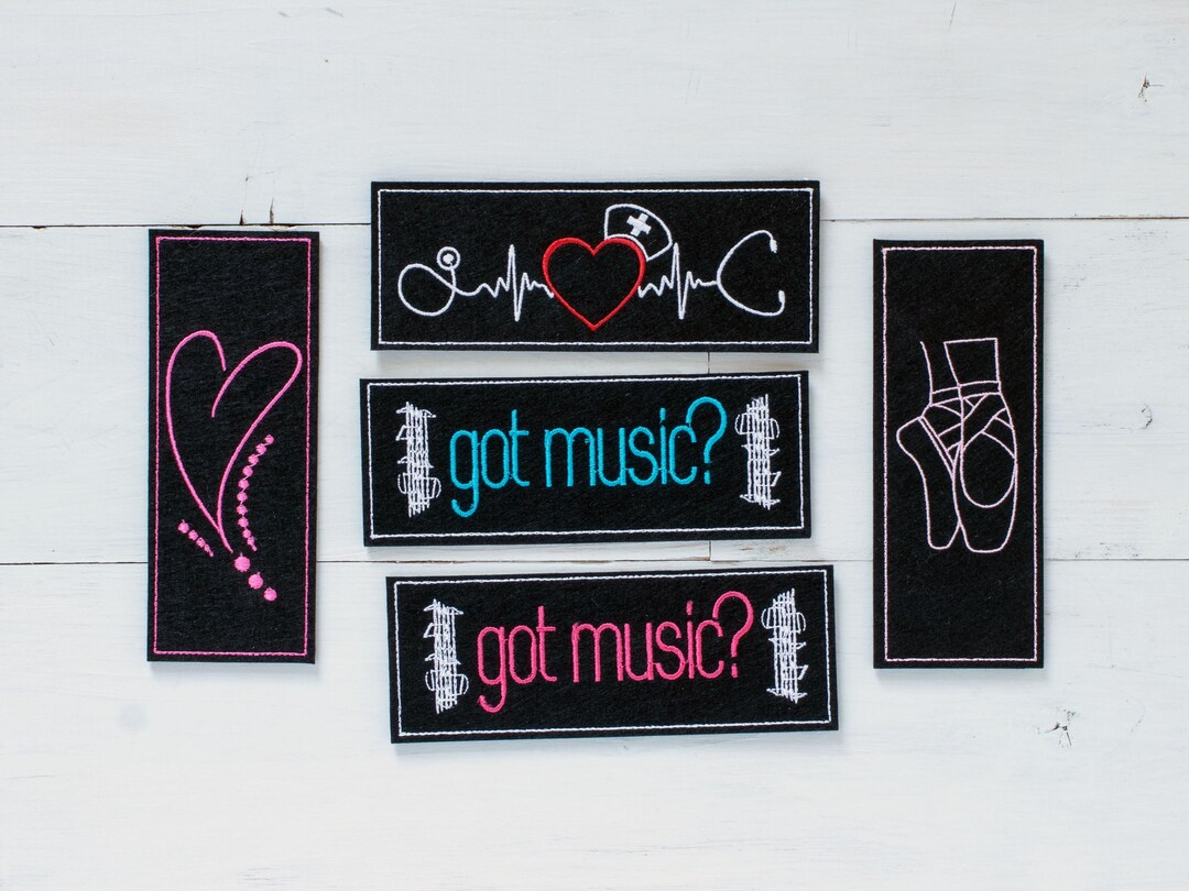 Embroidered Bookmarks for Nurses, Musicians, Dancers - Etsy