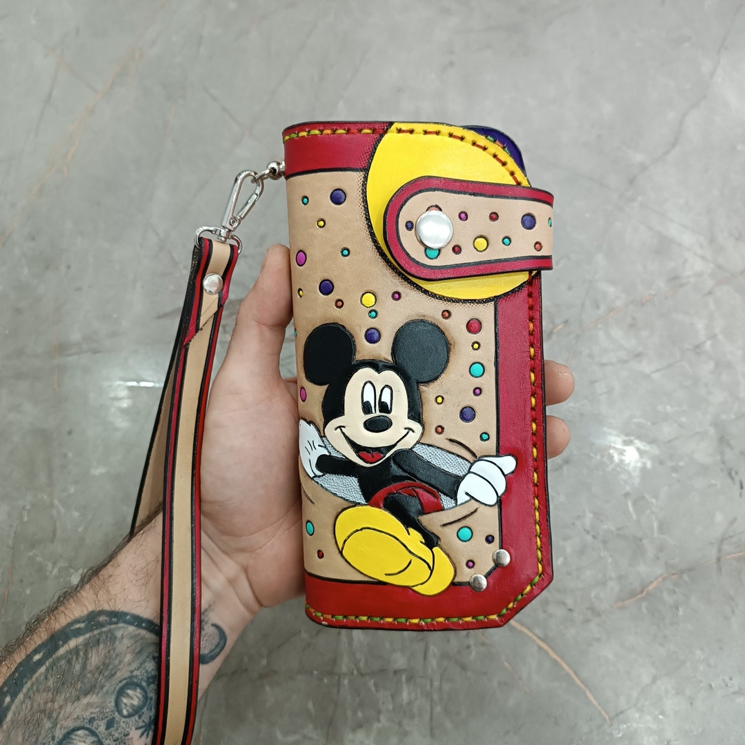 Mickey Mouse Leather Wallet, College Graduation Gift for Her, Bifold ...