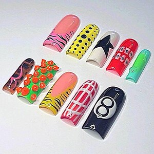 JUNKY MASHUP | 8ball Nails | Tiger Stripe Nails | French Tip | Abstract ...