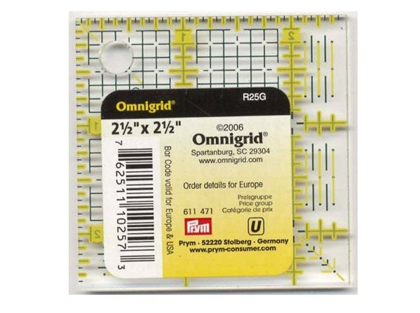 Basic 2.5 Acrylic Square Ruler by Omnigrid - Etsy