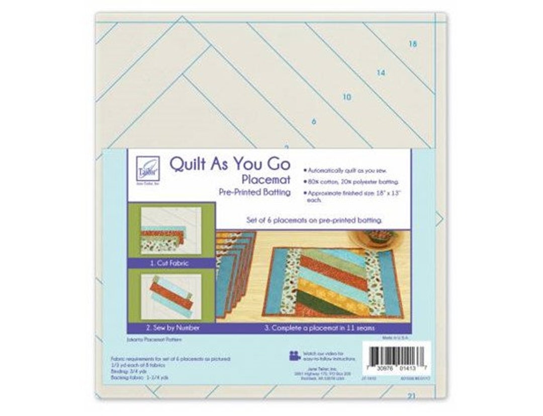 Jakarta Placemats Set of 6 Quilt as You Go June Tailor #JT-1413 - Etsy