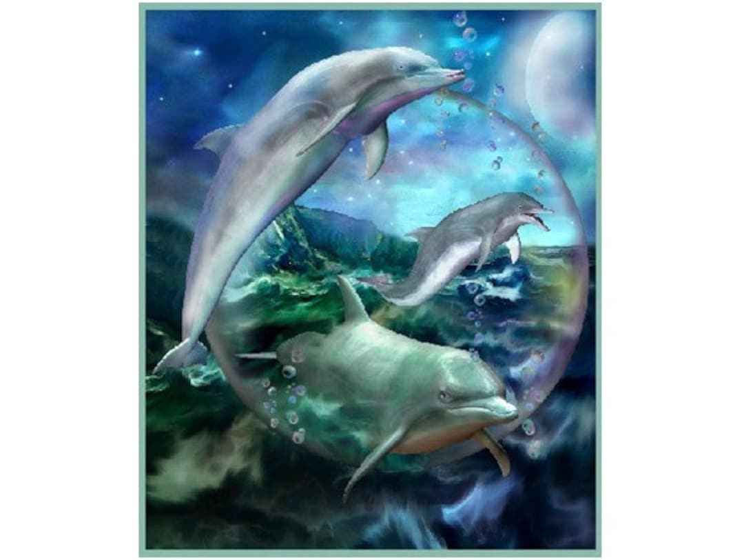 Dazzling Dolphins Quilt Panel Quilting Treasures 1649-28859-W - Etsy
