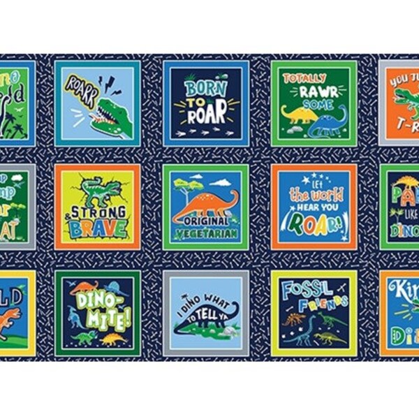 Dinosaur Quilt Panel - Etsy