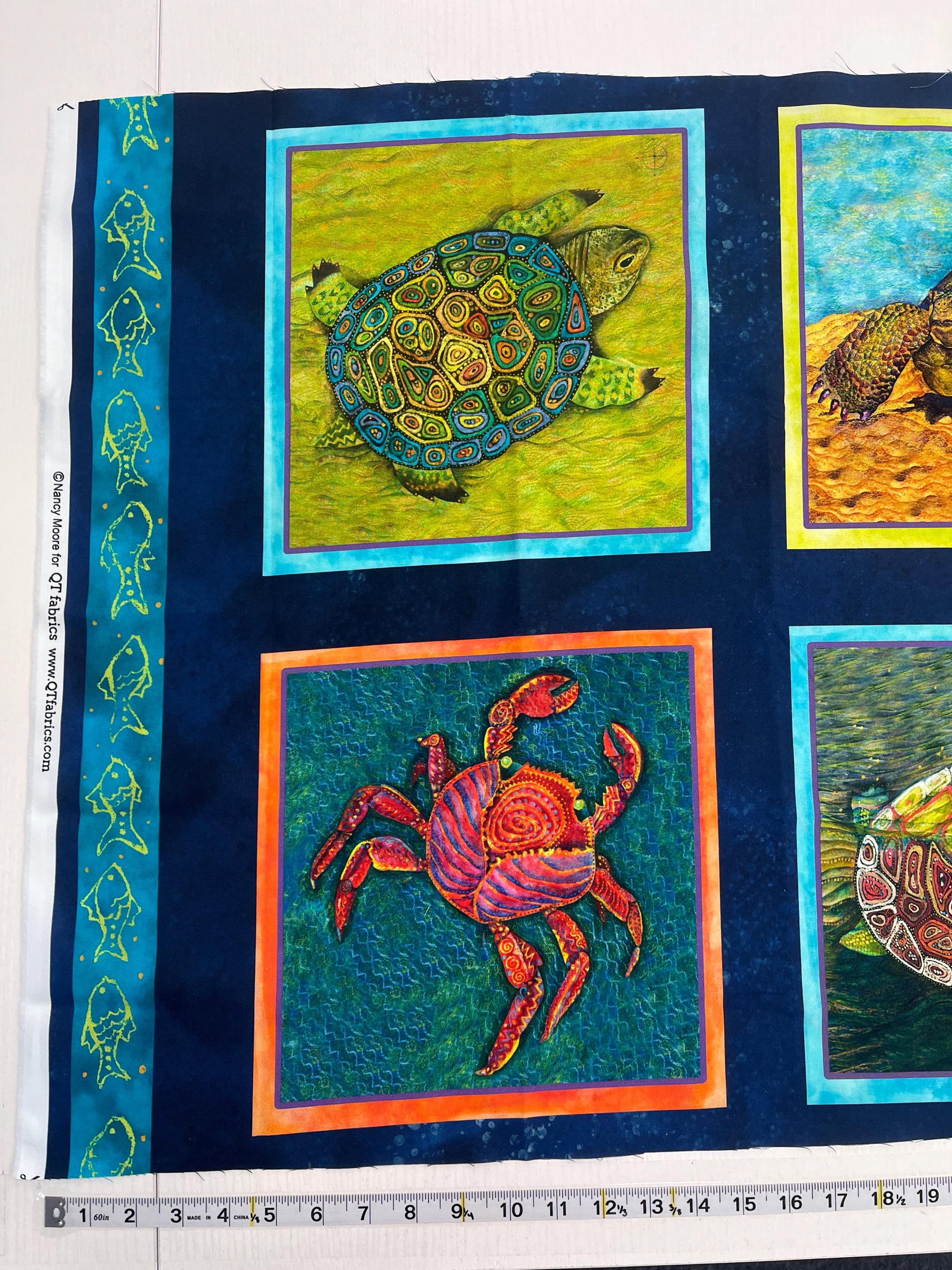 Mosaic Turtles Fabric Quilt Panel - Etsy