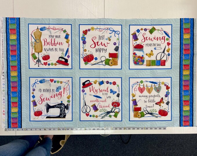Just Sew Happy Fabric Quilt Panel #498 78 Henry Glass Co Jane Alison - Etsy