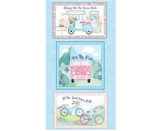 Tandem Bike Fabric Vintage Traveler Warm Gray by Pattysloniger Tandem ...