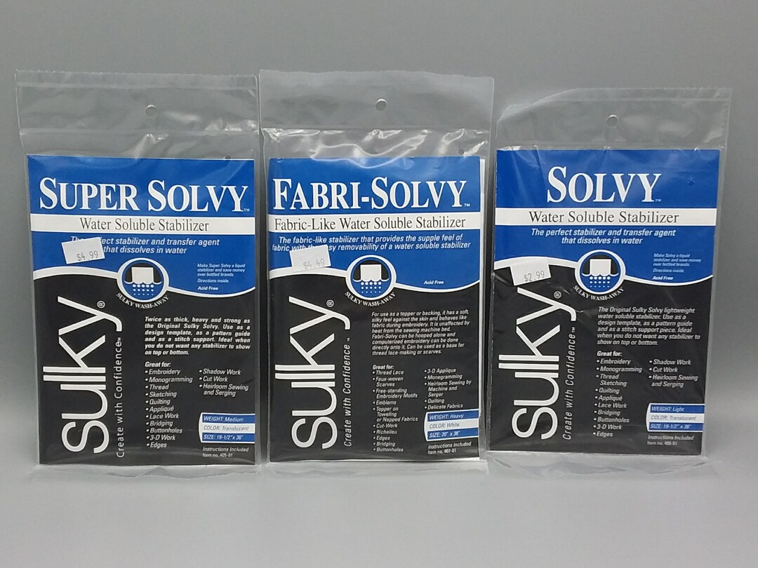 Sulky Water Wash Away Solvy Stabilizer 1-yard Package L Solvy L Super ...