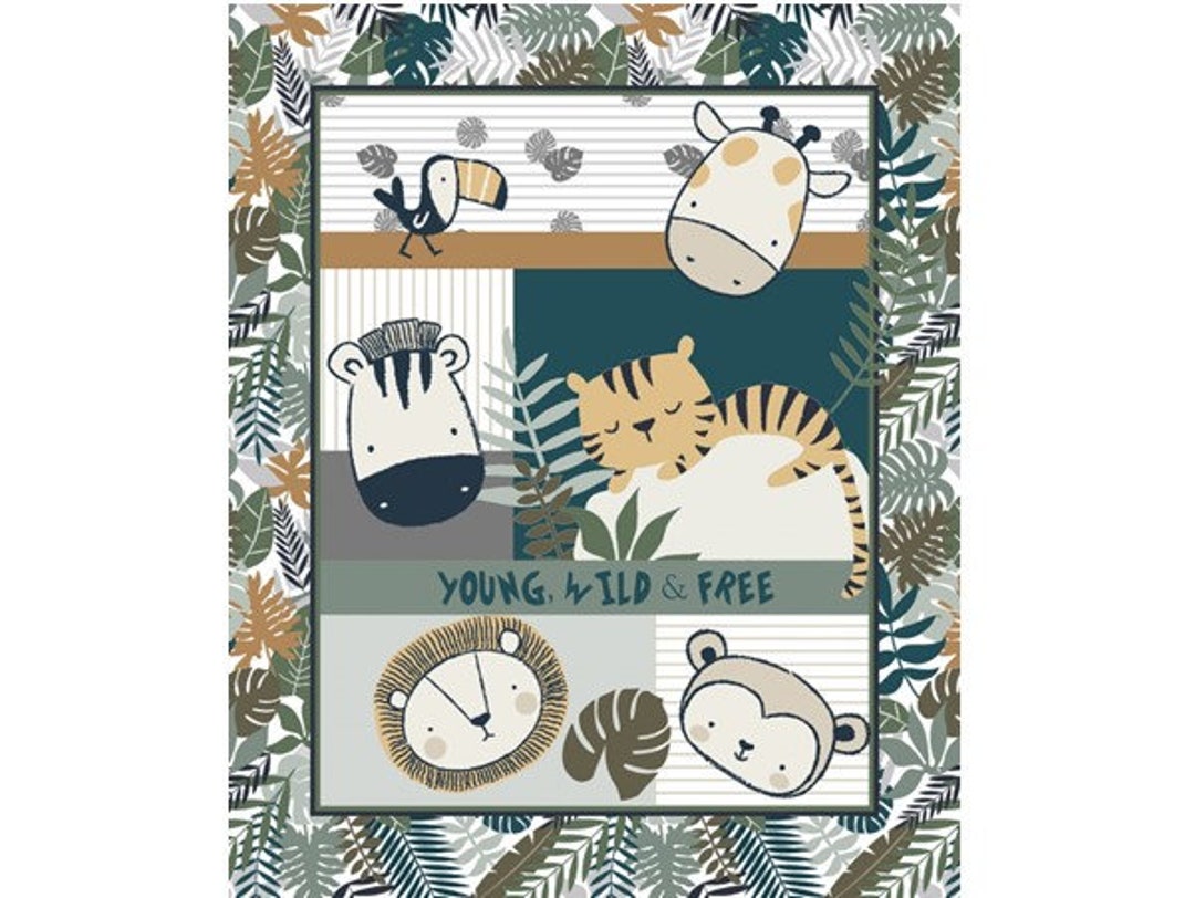 Stay Wild Animal Safari Fabric Panel 124655 - Etsy
