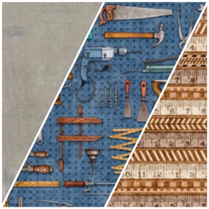 Handy Man Tools 1 Yard Cut Each 3 Yard Quilt 100% Cotton Quilting ...