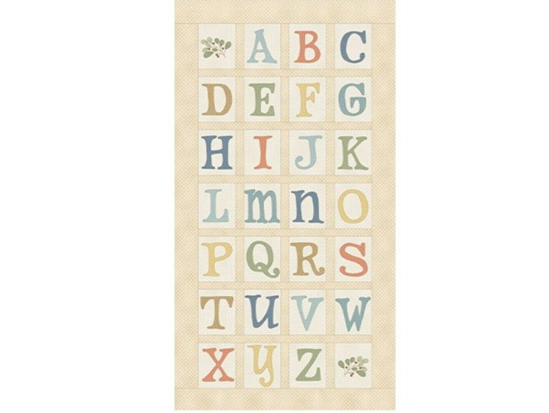 Abcs Alphabet Cotton Fabric Quilt Panel 13171-70 Benartex - Etsy