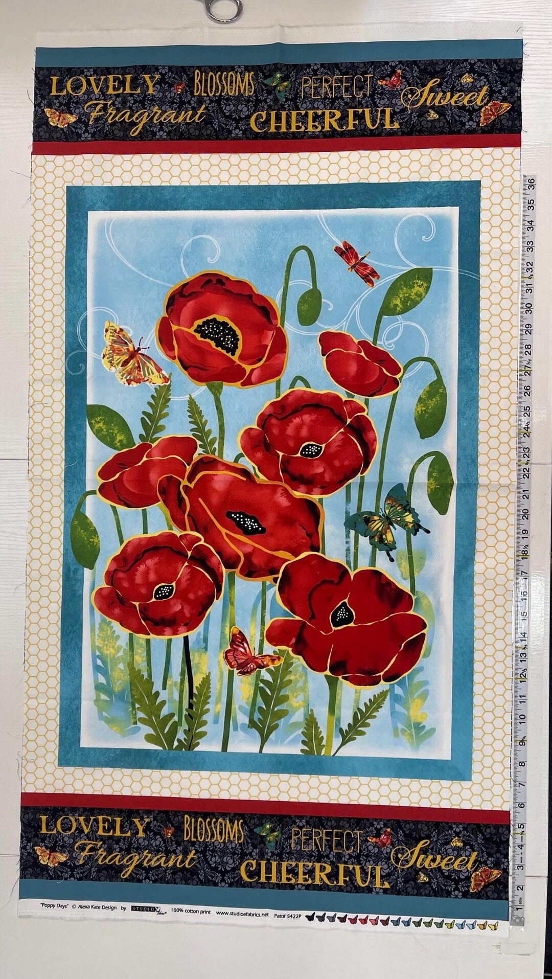 Red Poppy Quilt Panel #5422P Studio E - Etsy
