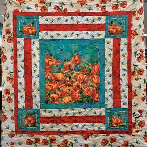 Charisma Poppy Quilt Panel - Etsy